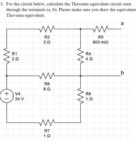 solved for the circuit below calculate the thevenin