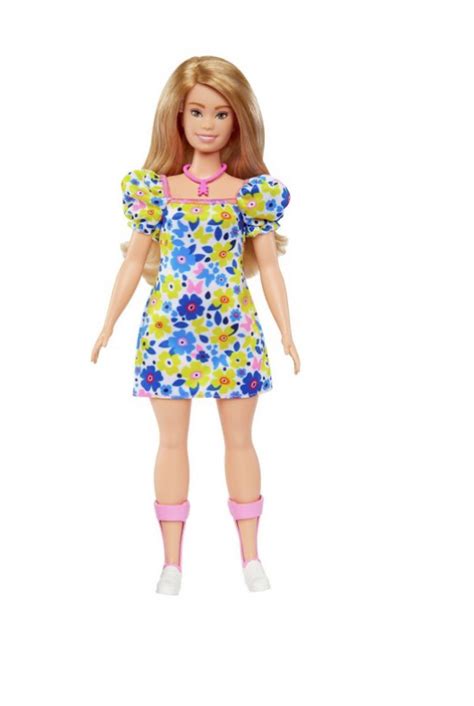 Barbie ფეშენისტა ქერა თოჯინა ყვავილებიანი კაბით 30სმ
