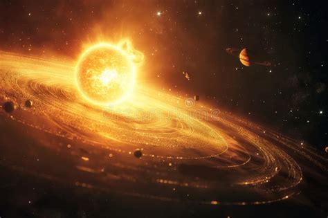Birth Of The Solar System With Protoplanetary Disk Final Stage Stock