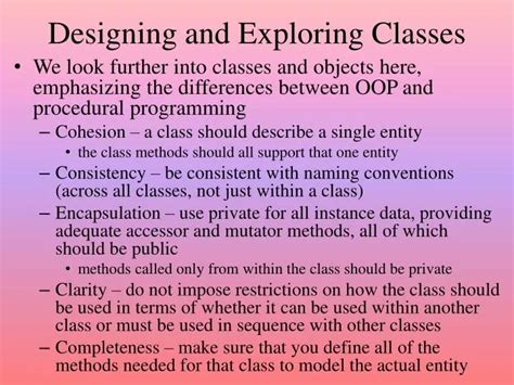 Ppt Designing And Exploring Classes Powerpoint Presentation Free