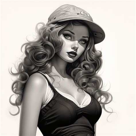 Premium Photo Illustration Of Beautiful Pin Up Girl By Artgerm And Mcbess