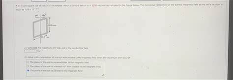 Solved Equal To 2 00×10 5t A ﻿calculate The Maximum Emf