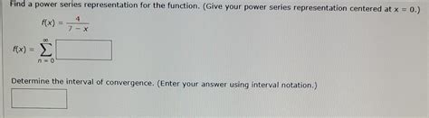 Solved Find A Power Series Representation For The Function Chegg Com