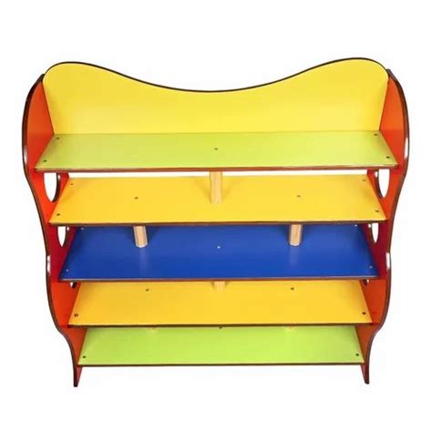 Paint Coated Brilla Wooden Classroom Rack For Preschools 5 Shelves