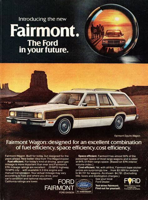 1978 Ford Fairmont Squire Wagon Usa Original Magazine Advertisement