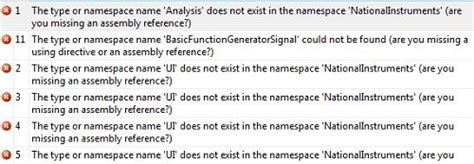 Missing Namespace Errors In My Net Project Ni