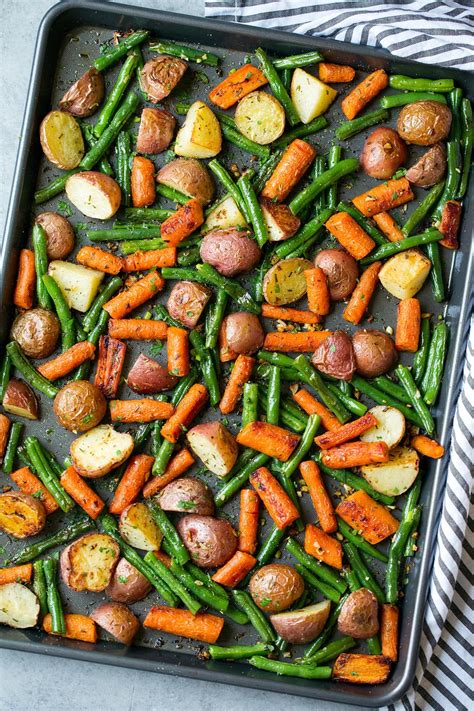 Roasted Potatoes Carrots Kale