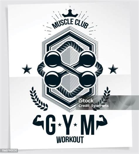 피트니스 아령 스포츠 장비를 사용하여 만든 스포츠 대중화 영감 벡터 포스터 Championship에 대한 스톡 벡터 아트 및 기타 이미지 Championship 강철