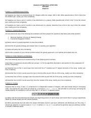 Csci Fall Exam Doc Analysis Of Algorithms Csci Fall Exam Problem