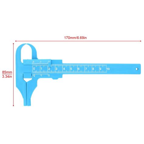 0 100mm Double Scale Blue Plastic Vernier Caliper Grandado