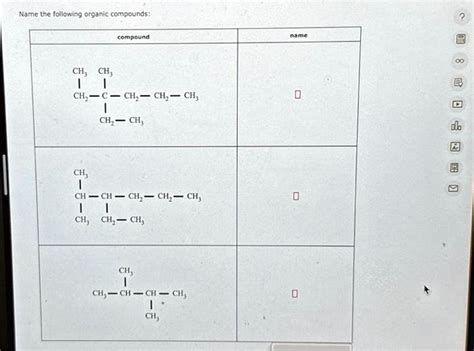 SOLVED: Please help, thank you!! Name the following organic compounds: 1. Compound: CH3-CH2-CH2 ...