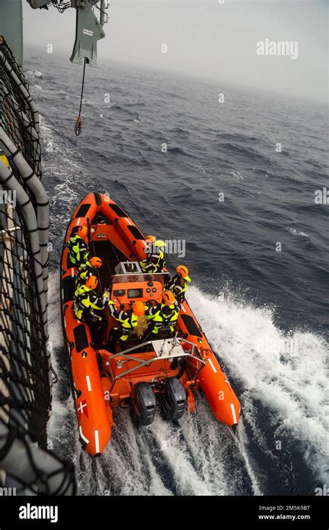 A Rigid Hulled Inflatable Boat Rhib Fast Rescue Craft Frc Operating