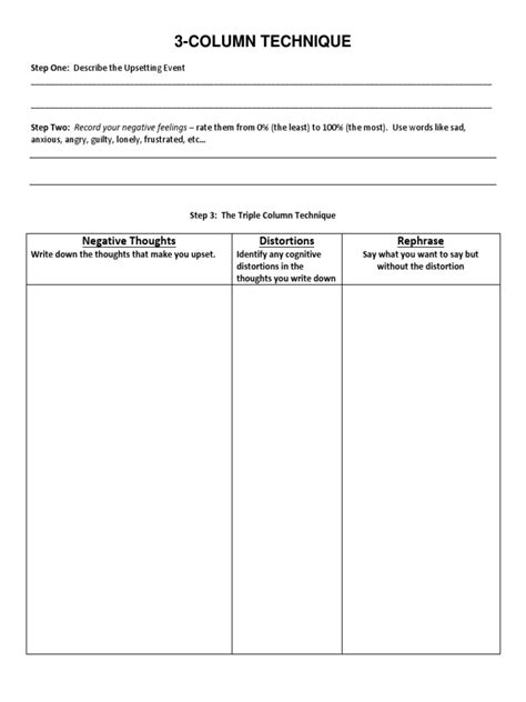 3 Column Technique Pdf Pdf