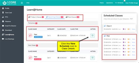 How To View Scheduled Classes On Staff Portal 1core Help