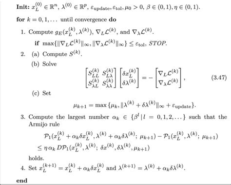Sqp Algorithm For The Computation Of A Critical Point Of P 1 With