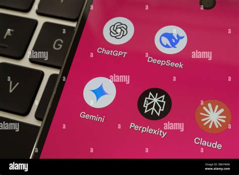 Chatgpt Gemini Perplexity Claude And Deepseek Ai Apps Shown On Smartphone Over Computer