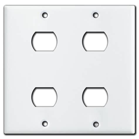 Three Hole Stacked Despard Switch Plate Covers White