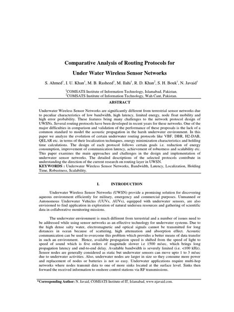 Comparative Analysis Pdf Routing Wireless Sensor Network