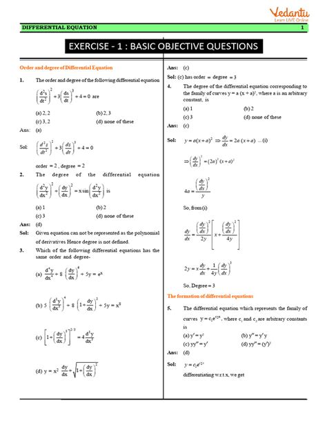 Differential Equations Exercises Pdf