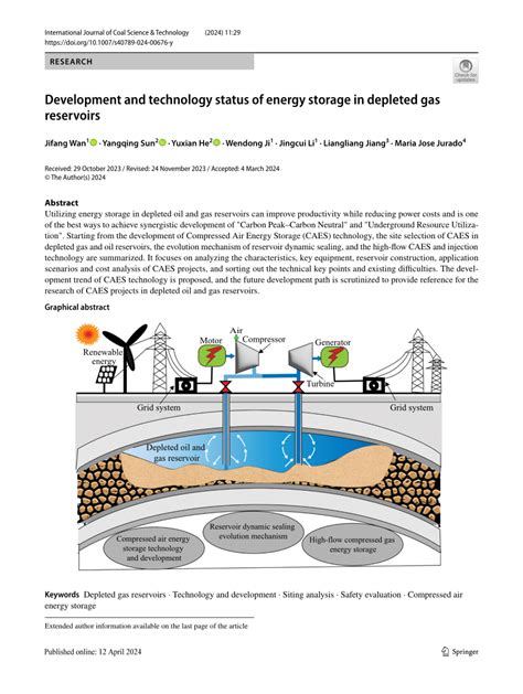 Pdf Development And Technology Status Of Energy Storage In Depleted