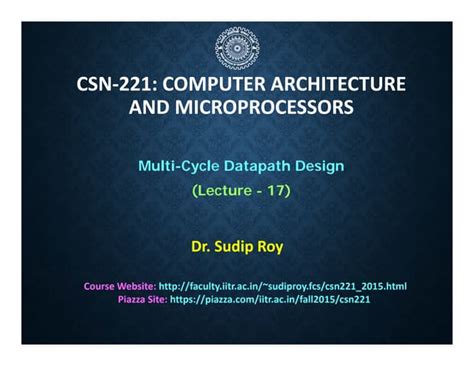 Csn221lec17pdf Multi Cycle Datapath Design Ppt