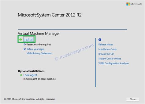 Installing The Virtual Machine Manager Vmm Console On Windows 81 And Connecting To A Vmm