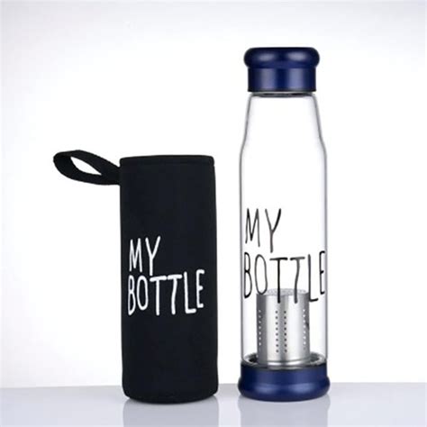 Стъклена бутилка за чай с инфузер и термо калъф My Bottle Shik Bg