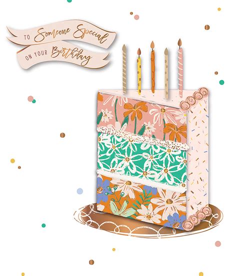 Someone Special Cake Embellished Birthday Greeting Card Love Kates