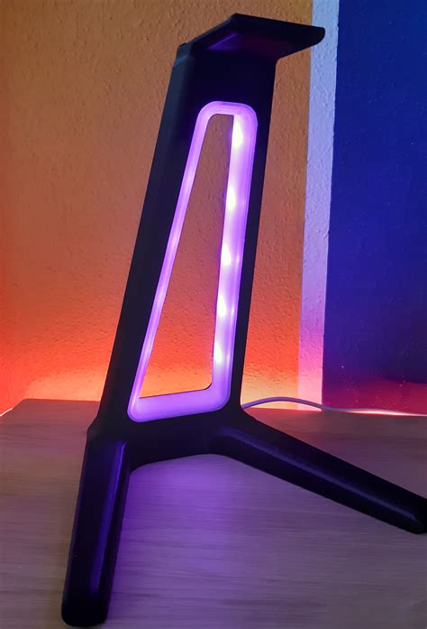 STL file Kopfhörer Halter Headset Stand Headphone Stand RGB D printer design to