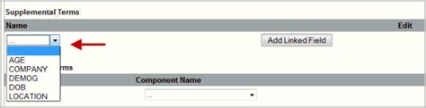 Link Coding Field To Supplemental Terms