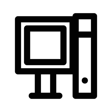 Computer Monitor Icon Editable Bold Outline Design Vector Illustration Vector Art At