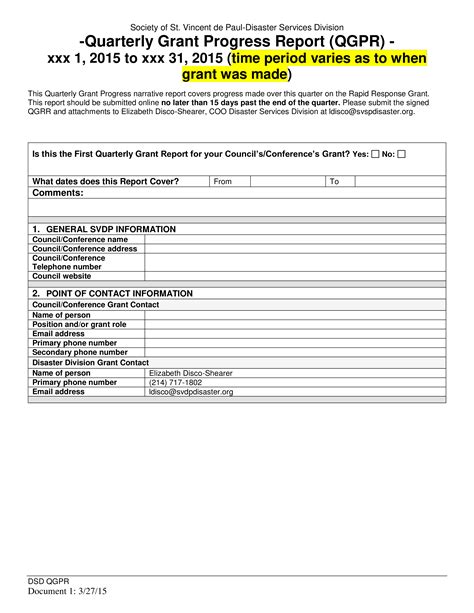 Grant Progress Report Template Printable Word Searches