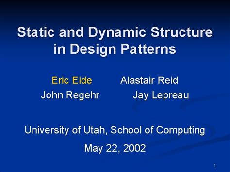 Static And Dynamic Structure In Design Patterns Eric