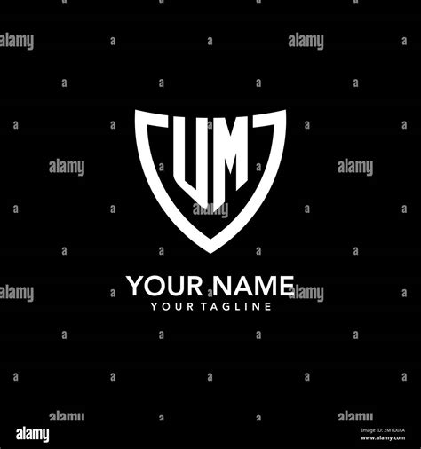 UM Monogram Initial Logo With Clean Modern Shield Icon Design