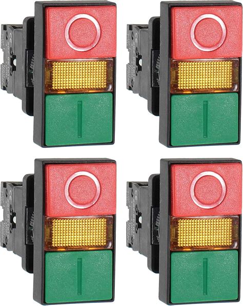 Uxcell On Off Start Stop Momentary Push Button Pushbutton Switch AC
