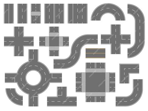 Premium Vector Road Toolkit Elements Highways Parts With Different