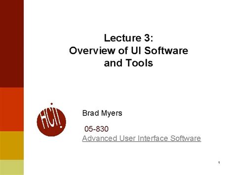 Lecture 3 Overview Of Ui Software And Tools