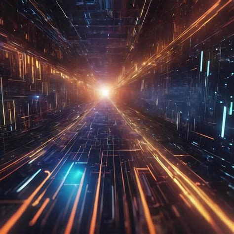 premium photo 3d render abstract technology big data background concept motion of digital data