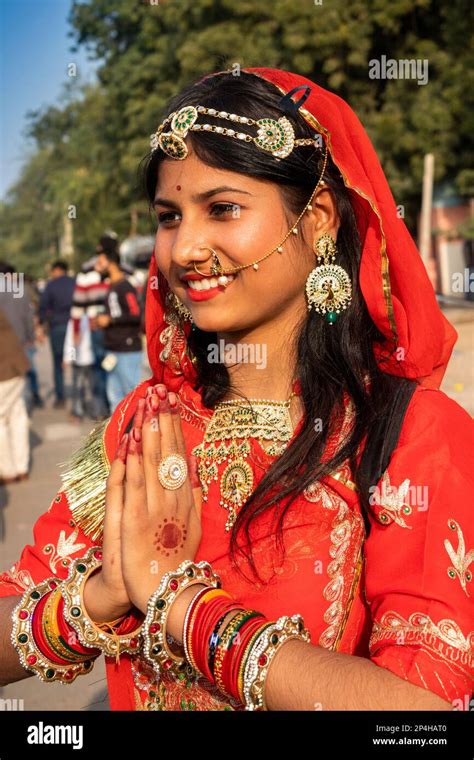 India Rajasthan Bikaner Camel Festival Parade Beautiful Rajasthani