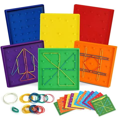 6 Pack Double Sided Geoboard Mathematical Manipulative Bsl1 Material