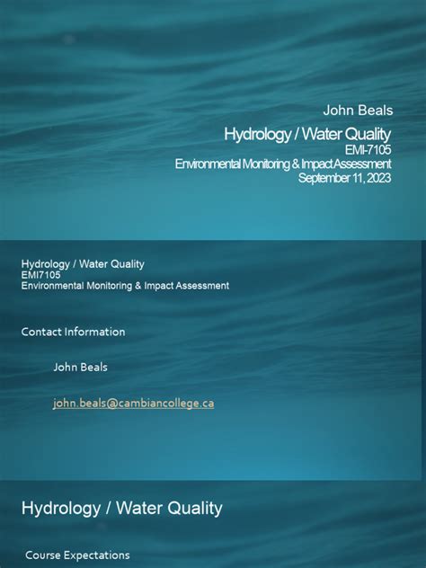 Hydrology Water Quality Pdf Water Properties Of Water