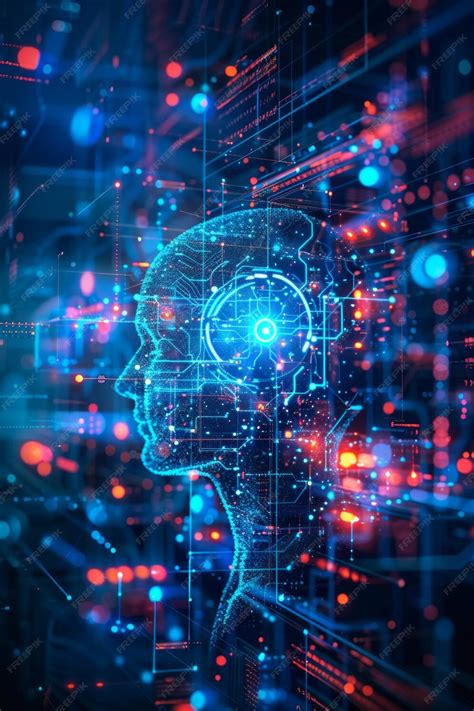 Illustration Of Ai Technology With Machine Learning Algorithms Neural Networks And Futuristic