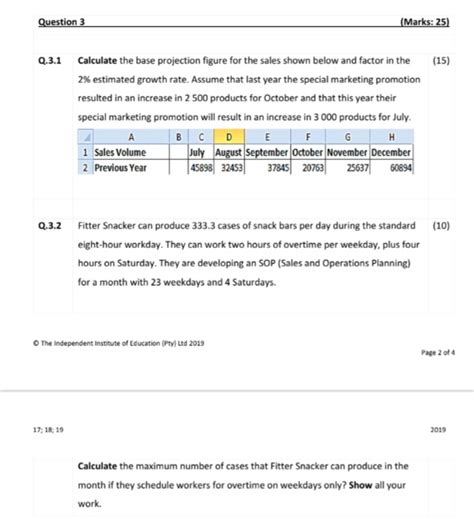 Q 3 1 Calculate The Base Projection Figure For The