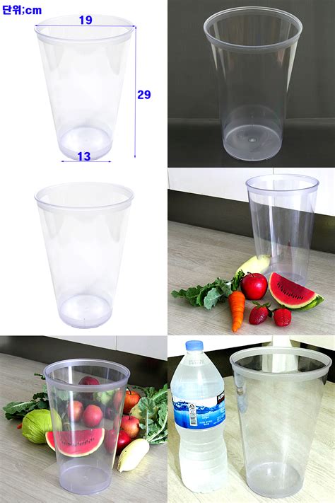 상품 상세보기 꽃통 크리스탈 꽃통04투명 플라스틱 화기 원형大