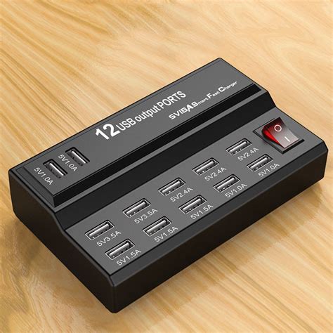 12 USB Charger Station Fast Charging Station Multi Port USB Charger Hub