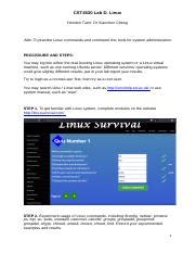 Security Linux Lab Docx CST Lab D Linux Hendon Tutor Dr Xiaochun Cheng AIM To Practice