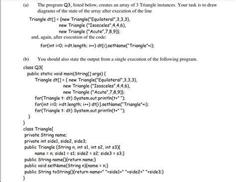 Solved A The Program Q Listed Below Creates An Array Of Chegg