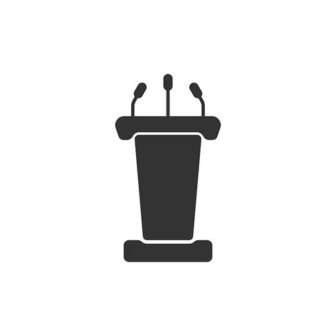 Premium Vector | Speaker icon in flat style Conference podium vector ...