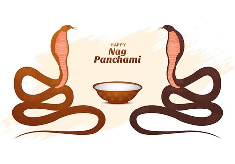 Free Vector Happy Nag Panchami Indian Festival Card Background