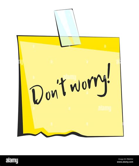 Dont Worry Paper Sticky Note Retro Reminder Sticker Stock Vector Image